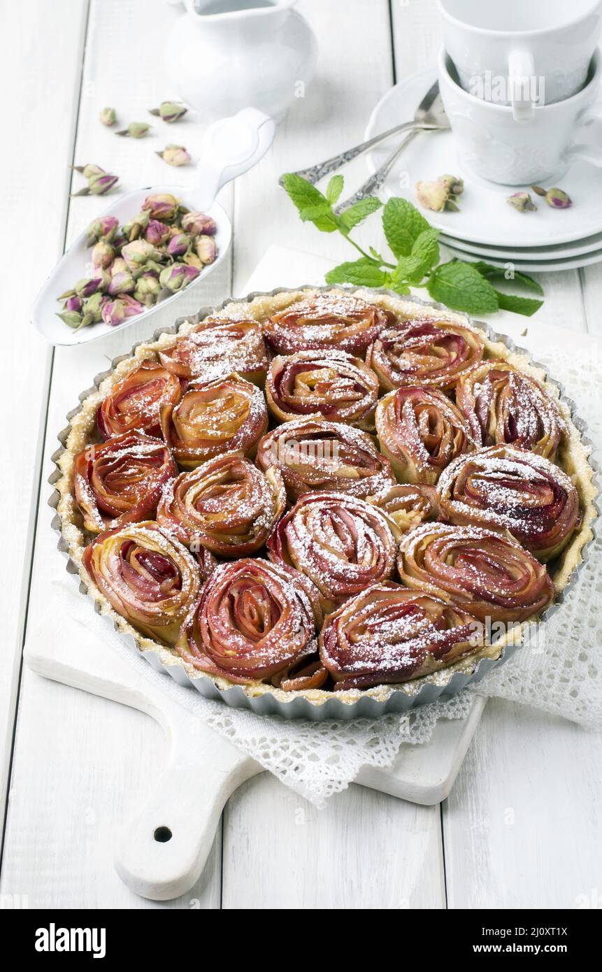 Apple pastry - tarte aux pommes Stock Photo - Alamy