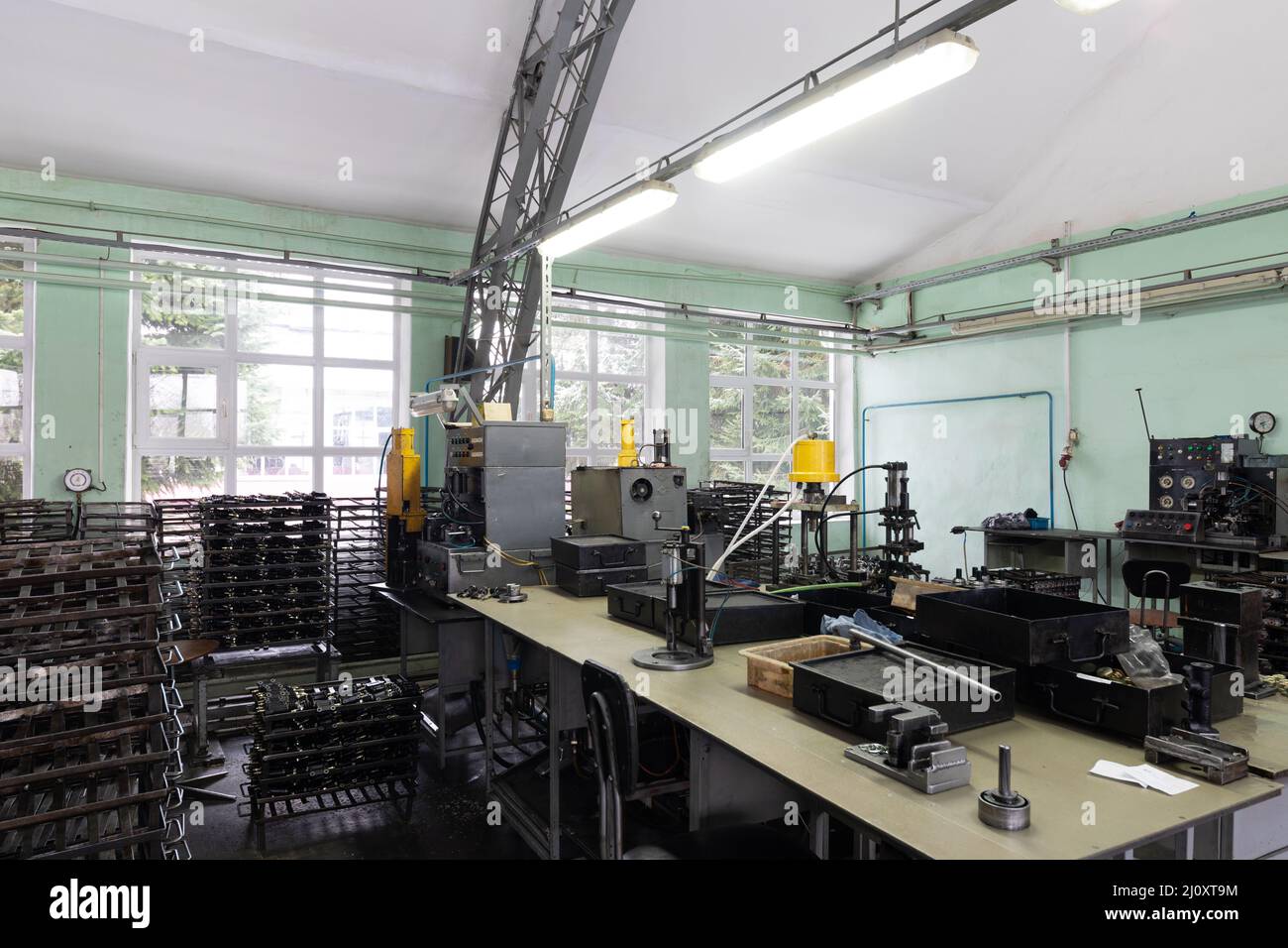 Automobile assembly production. Engine factory. Plant concept and ...