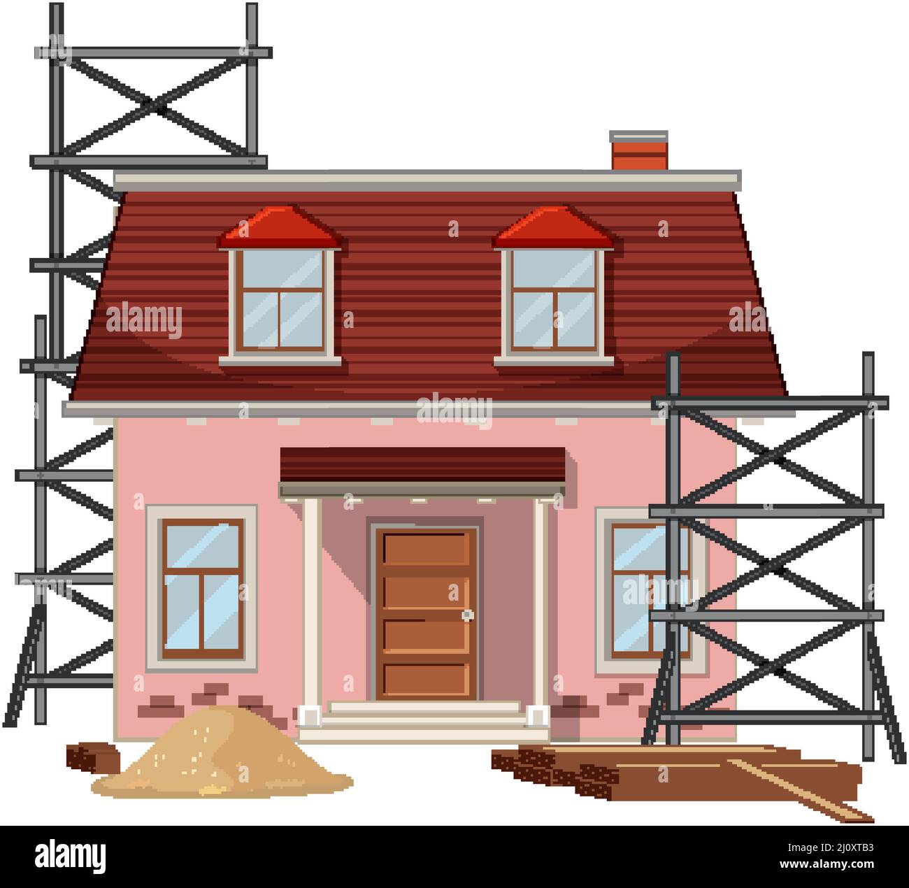 House construction site concept illustration Stock Vector Image & Art ...