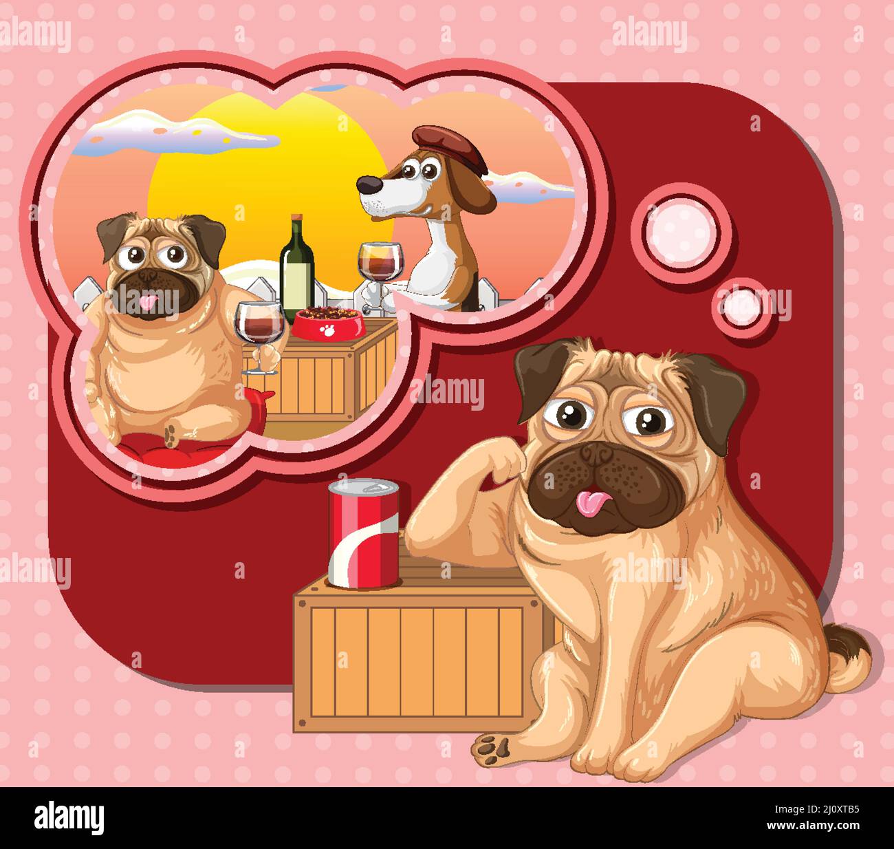 A dog thinking with callouts illustration Stock Vector Image & Art - Alamy