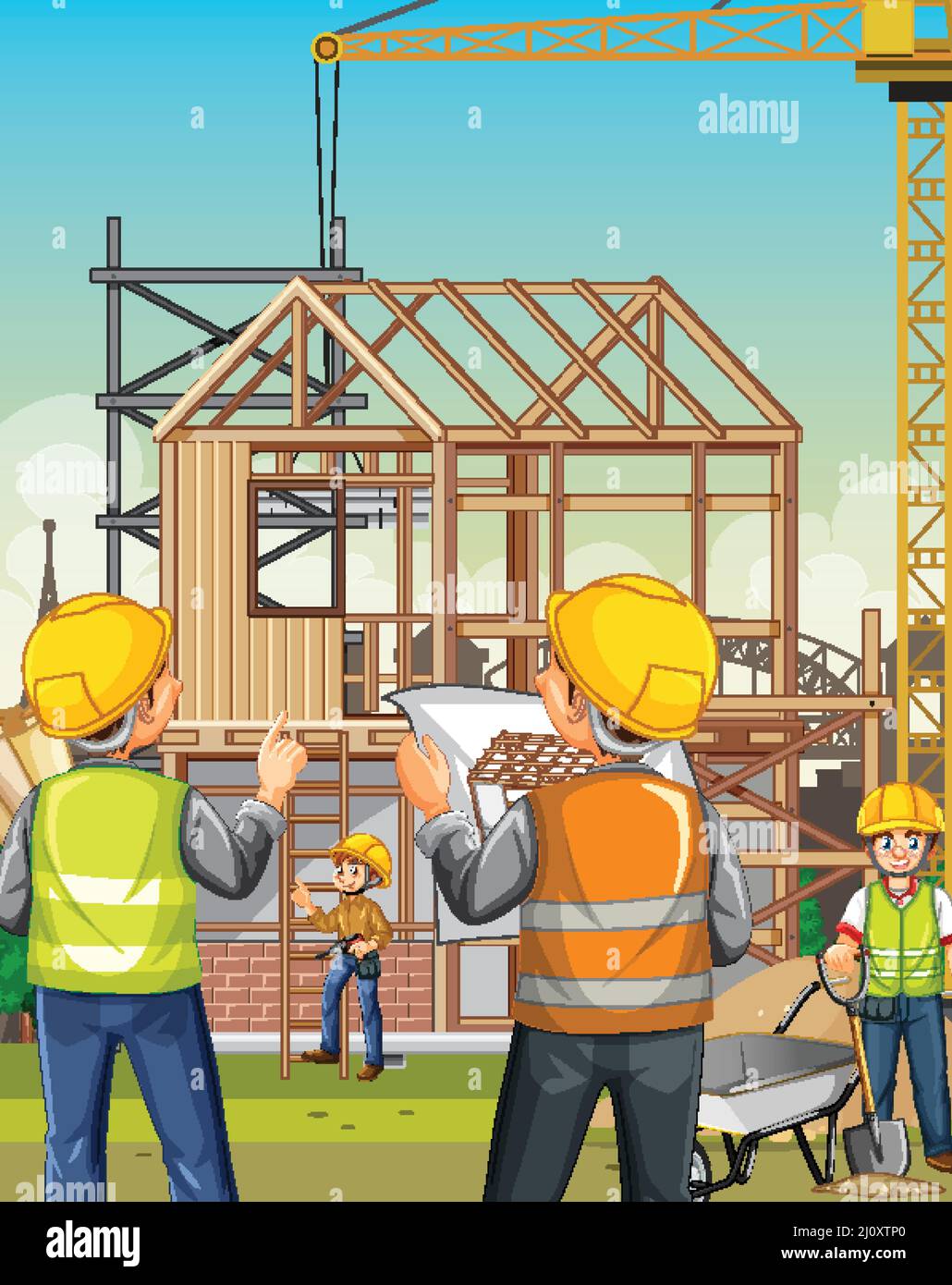 Construction Site Workers Clipart