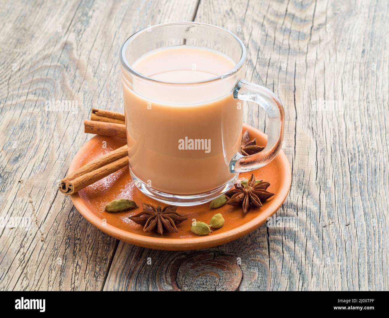 Masala Indian drink in the festival of Holi. Tea with milk and spices ...