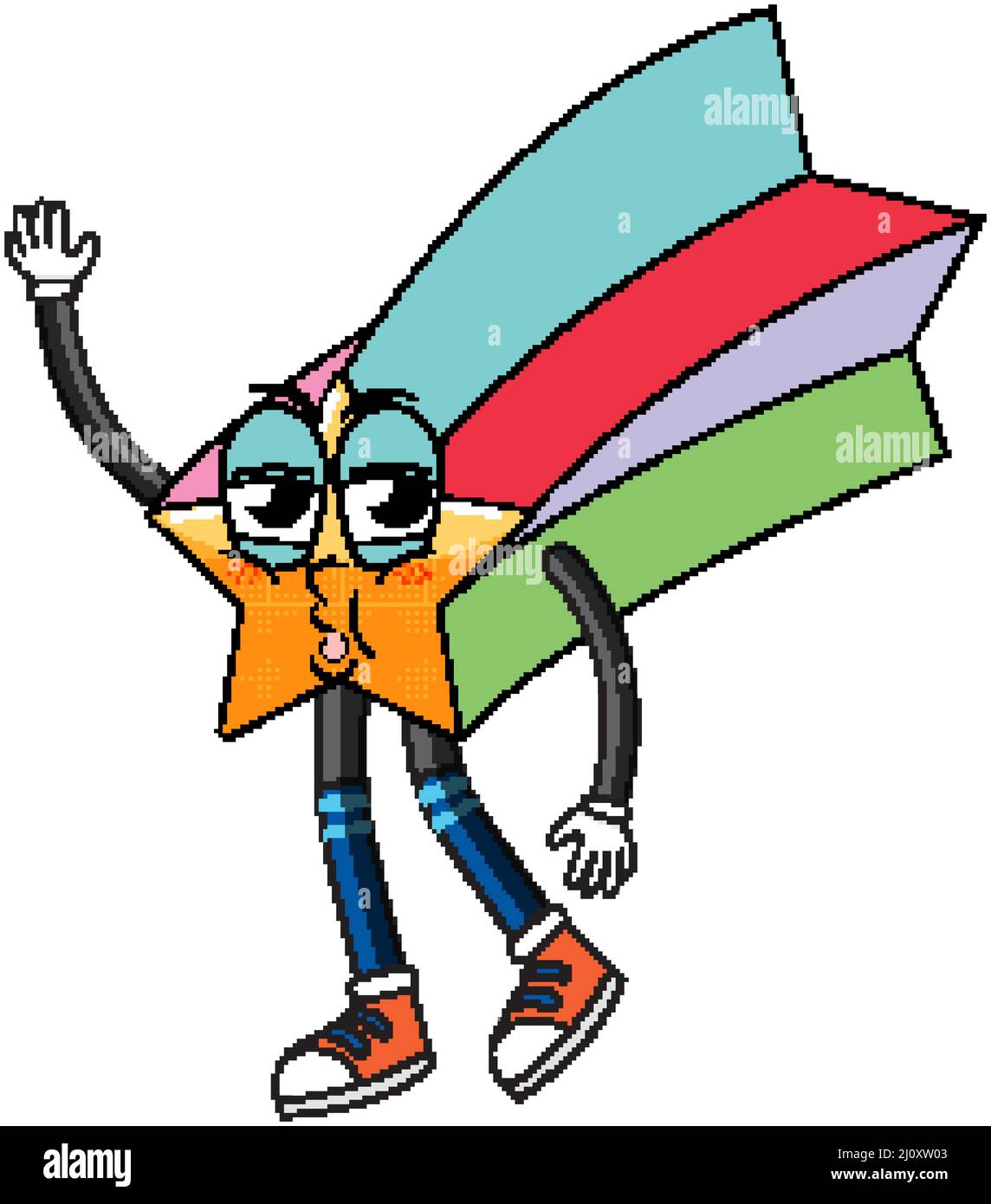 Star cartoon character on white background illustration Stock Vector ...