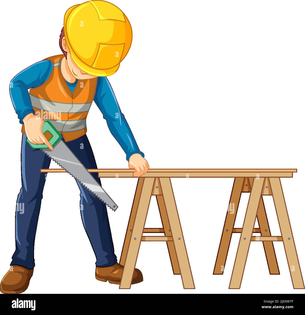 Worker construction site cutting Cut Out Stock Images & Pictures - Alamy