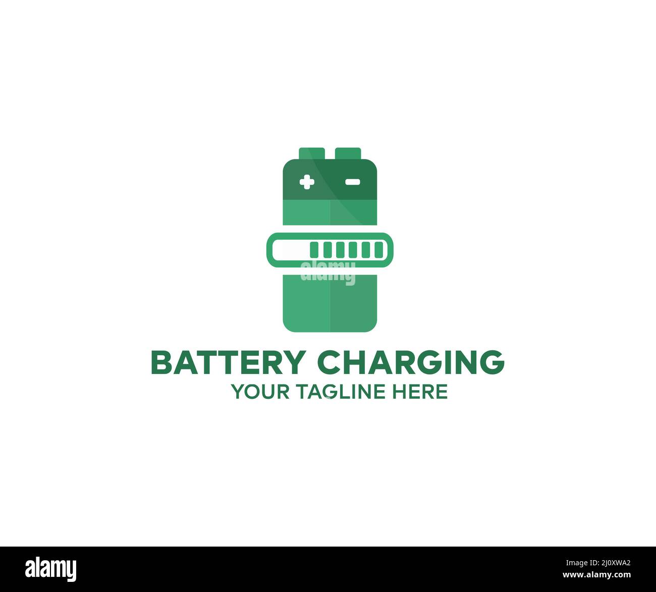 Battery charge level logo design. Fully charged battery vector design ...