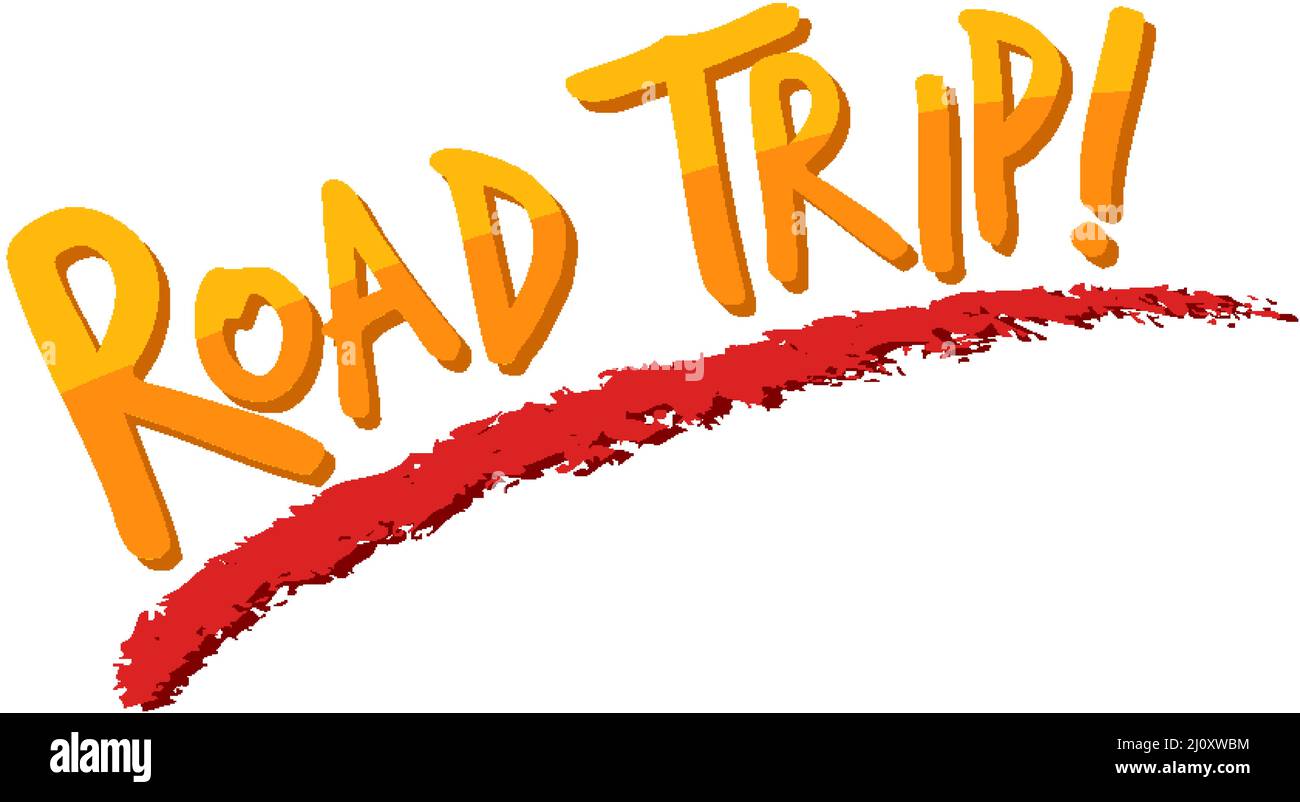 Road trip text icon on white background illustration Stock Vector Image ...
