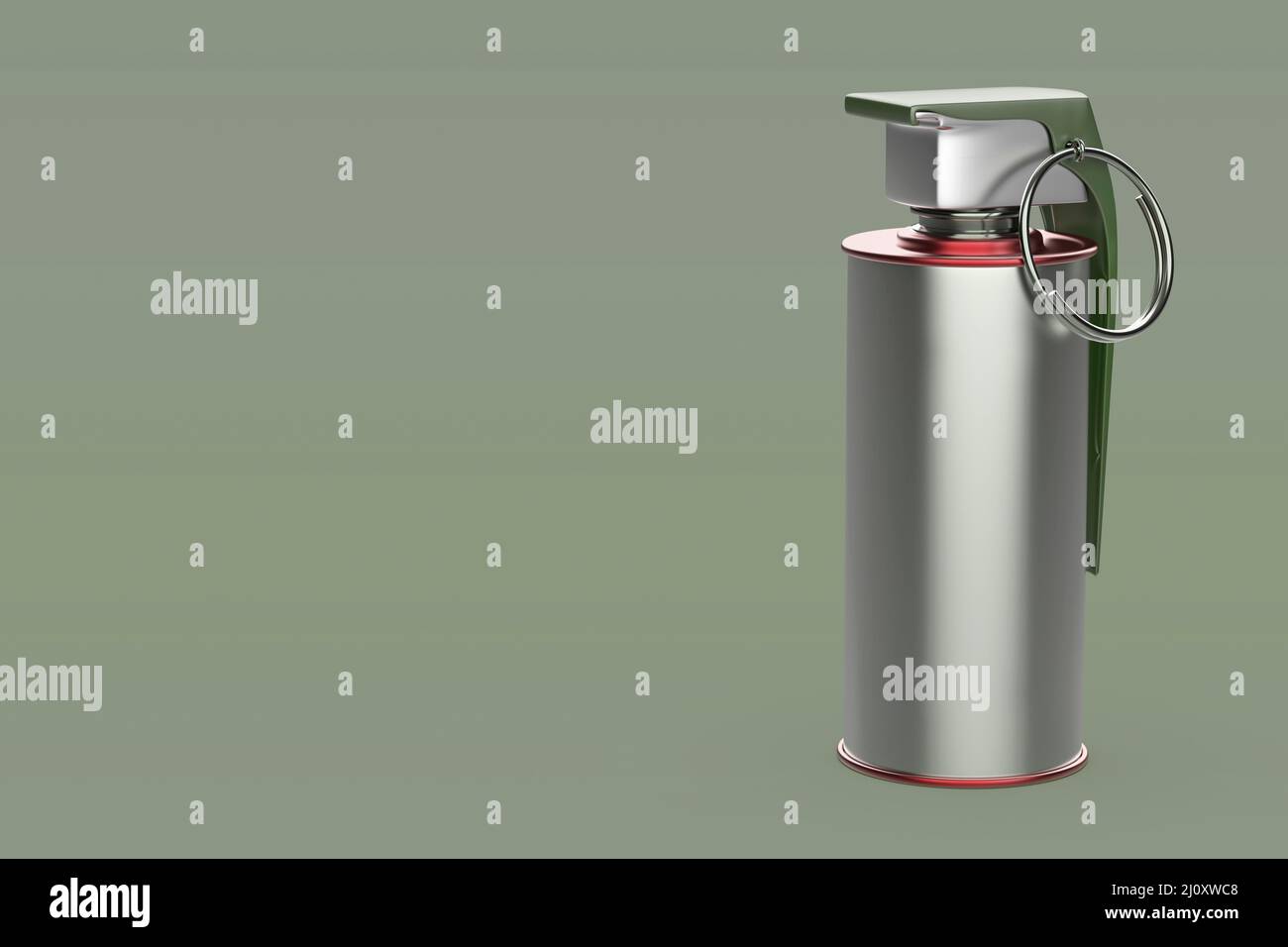 Smoke grenade on green background Stock Photo - Alamy