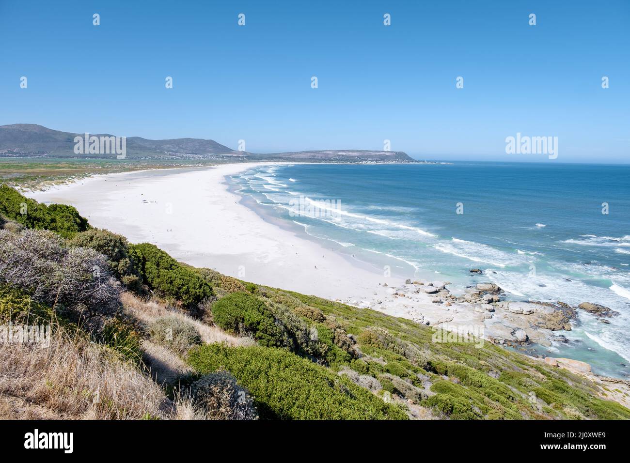 Beautiful white sand Noordhoek beach along Chapman's peak drive Cape ...