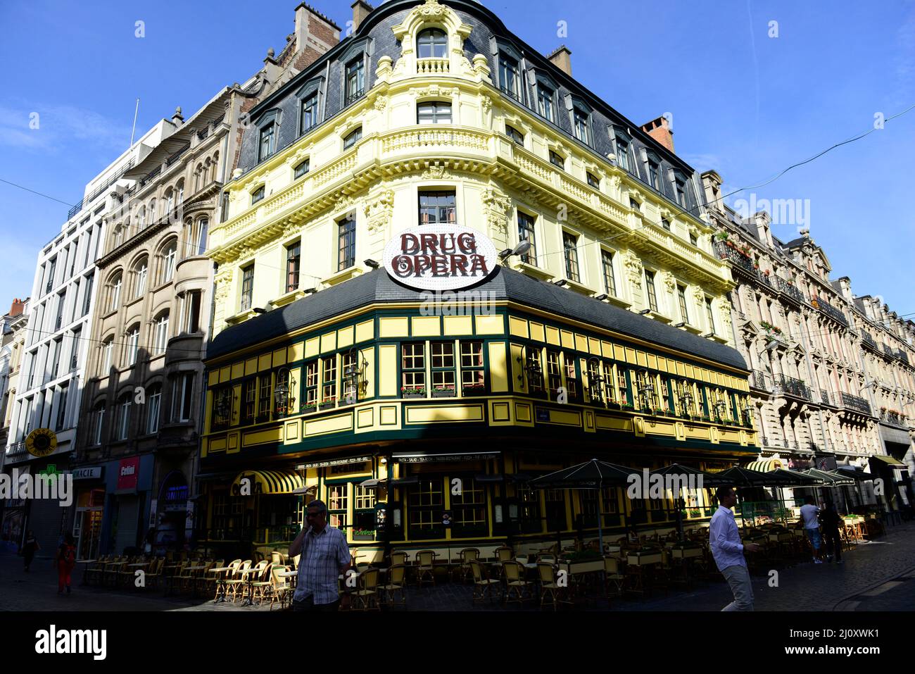 The Drug Opera restaurant on Rue Grétry in Bruxelles, Belgium Stock ...