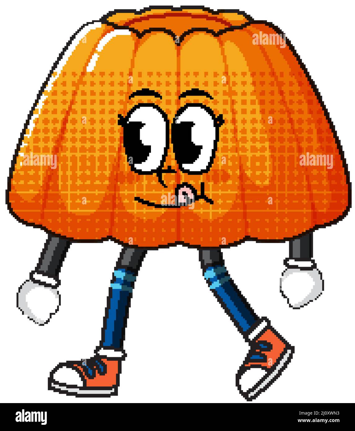 A pudding cartoon character on white background illustration Stock ...