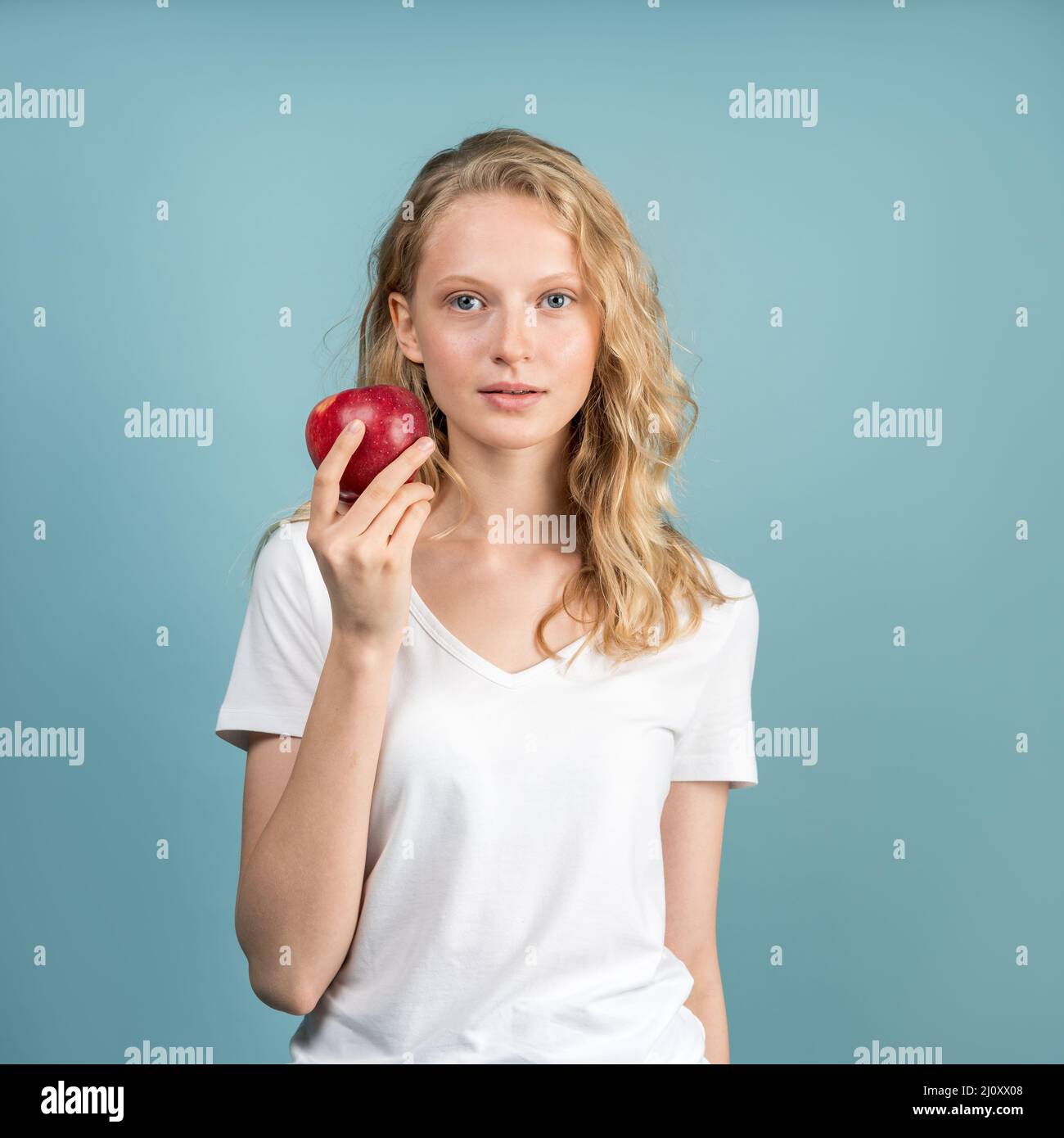 Beautiful young woman with clean young fresh skin without makeup Stock ...