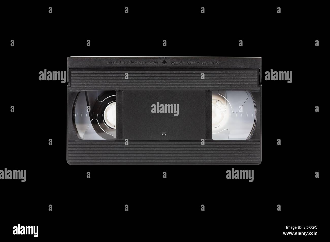 VHS videotape is isolated on a black background front view Stock Photo ...