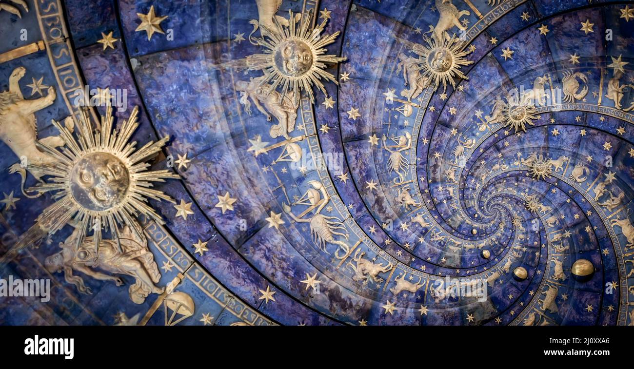 Zodiac Signs Horoscope background. Concept for fantasy and mystery ...