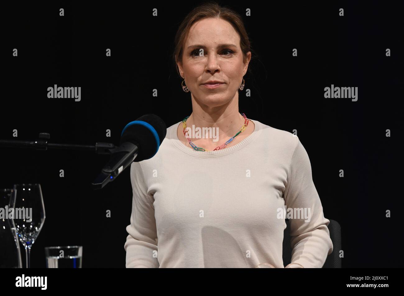 Cologne, Germany. 18th Mar, 2022. Actress Anneke Kim Sarnau reads at ...