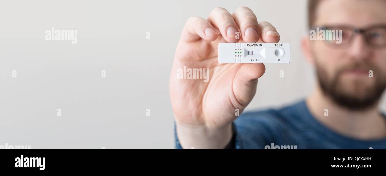 Negative test result by using rapid test device for COVID-19 Stock ...