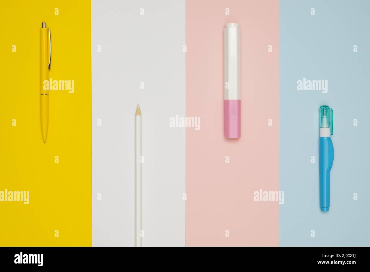 Top view different office pens. High quality photo Stock Photo - Alamy