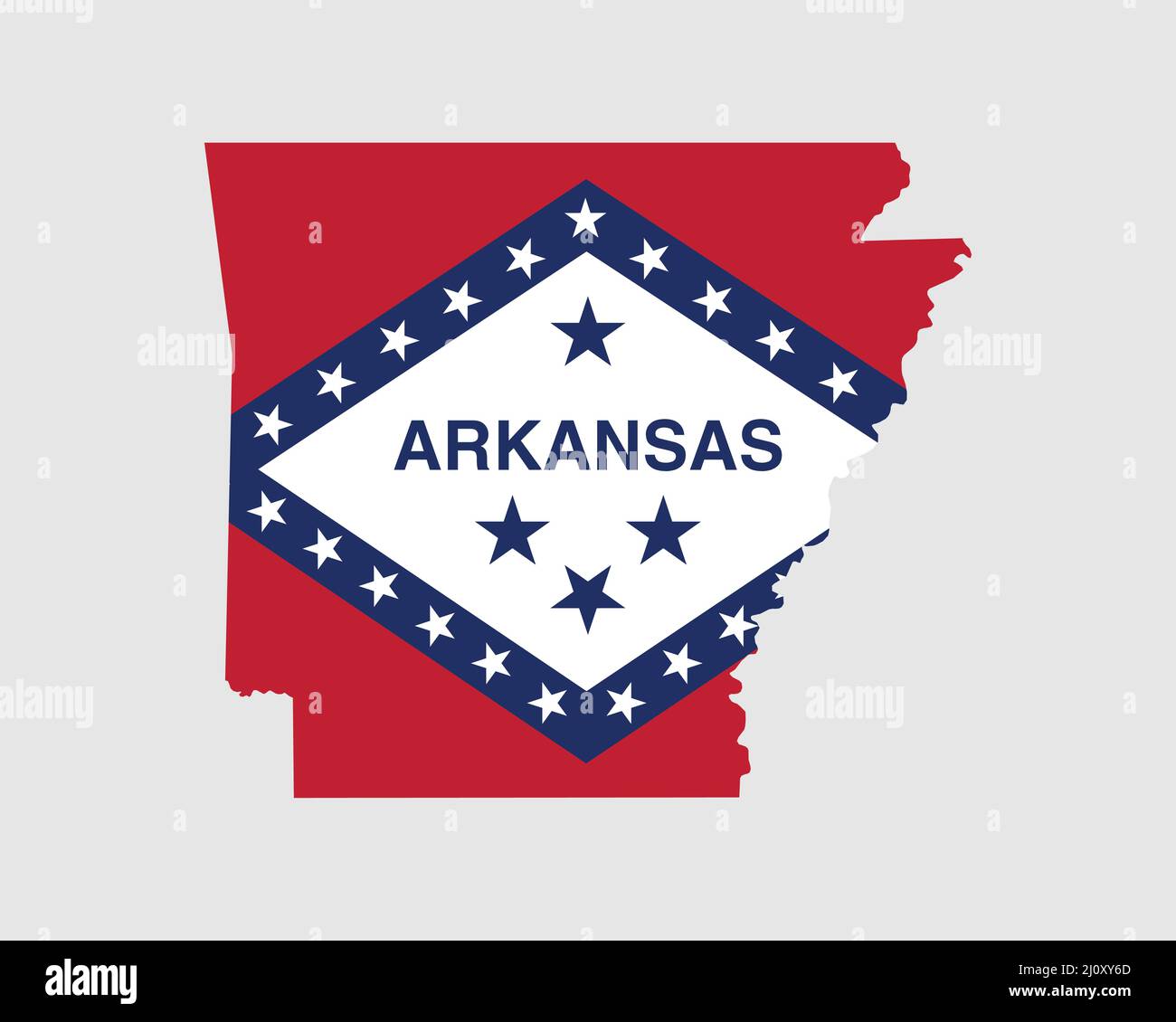 Arkansas Map Flag. Map of Arkansas, USA with the state flag of Arkansas ...