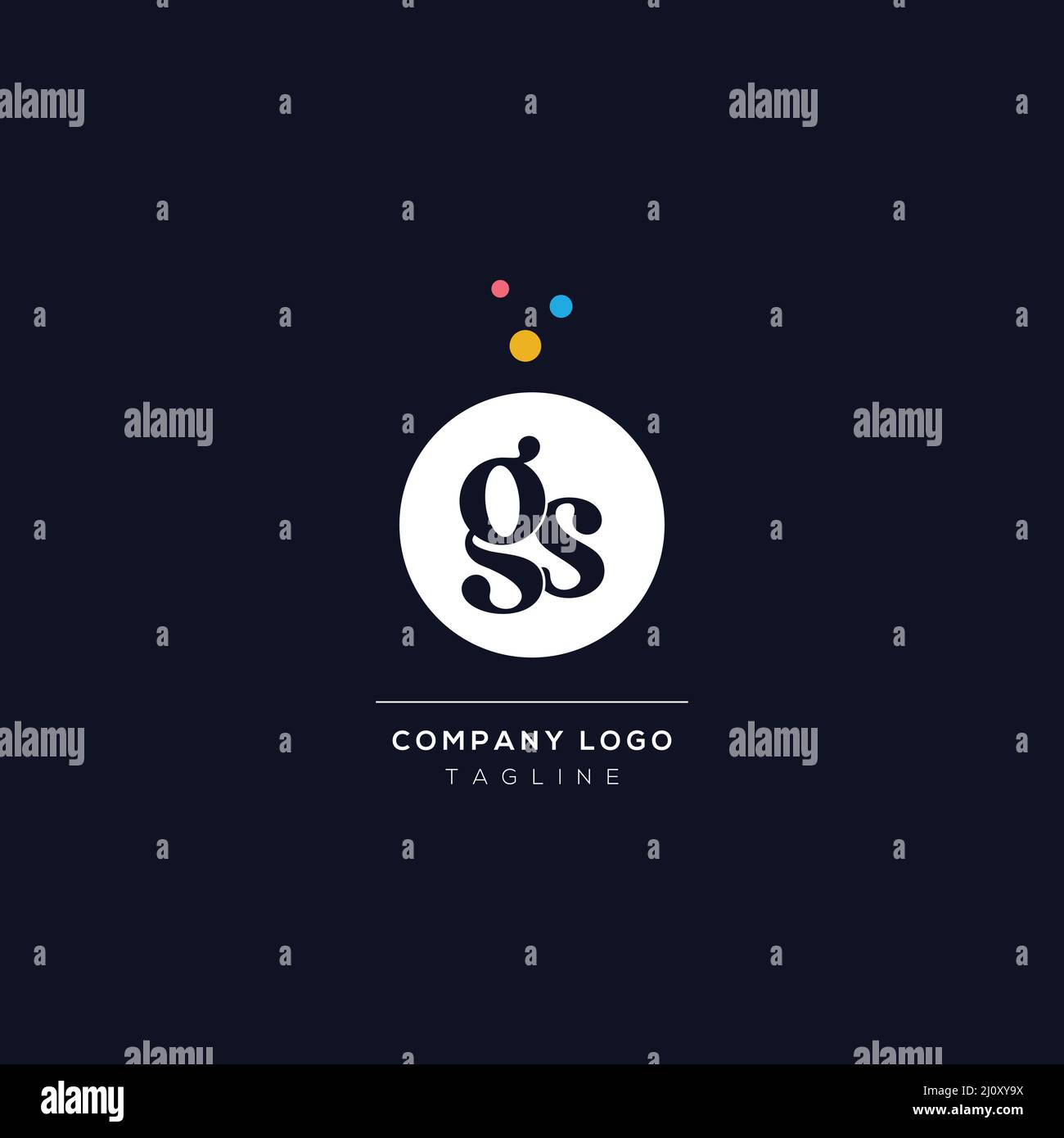 GS Letter creative Monogram Design with bubble dots. Vector Lettering ...
