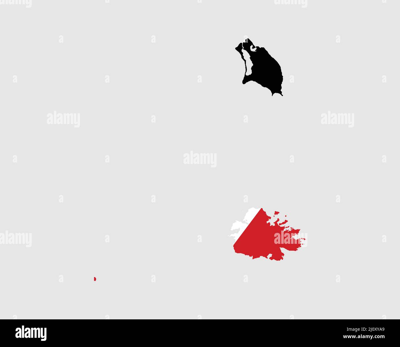 Antigua and Barbuda Map Flag. Map of Antigua and Barbuda with the ...