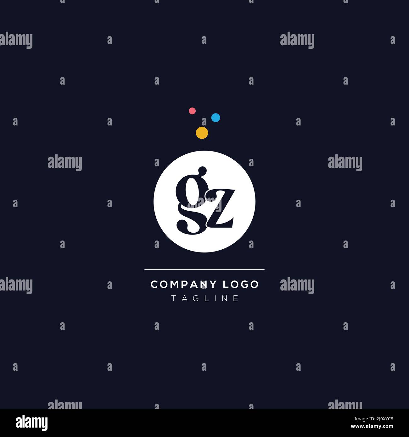 GZ Letter creative Monogram Design with bubble dots. Vector Lettering ...
