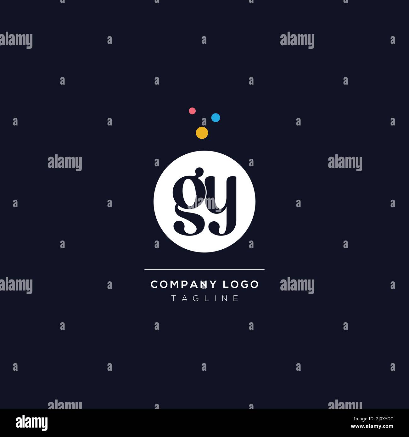 GY Letter creative Monogram Design with bubble dots. Vector Lettering ...