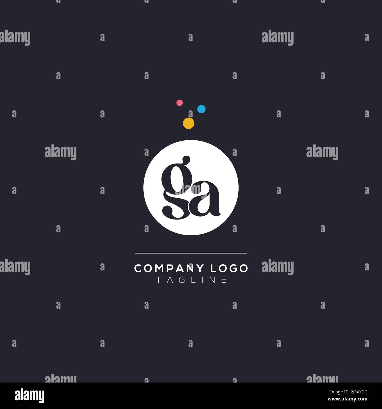 GA Letter creative Monogram Design with bubble dots. Vector Lettering ...