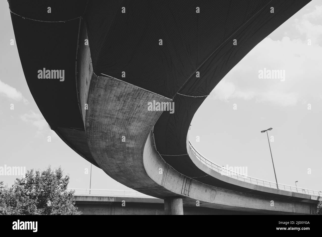 Curve at a bridge Stock Photo - Alamy