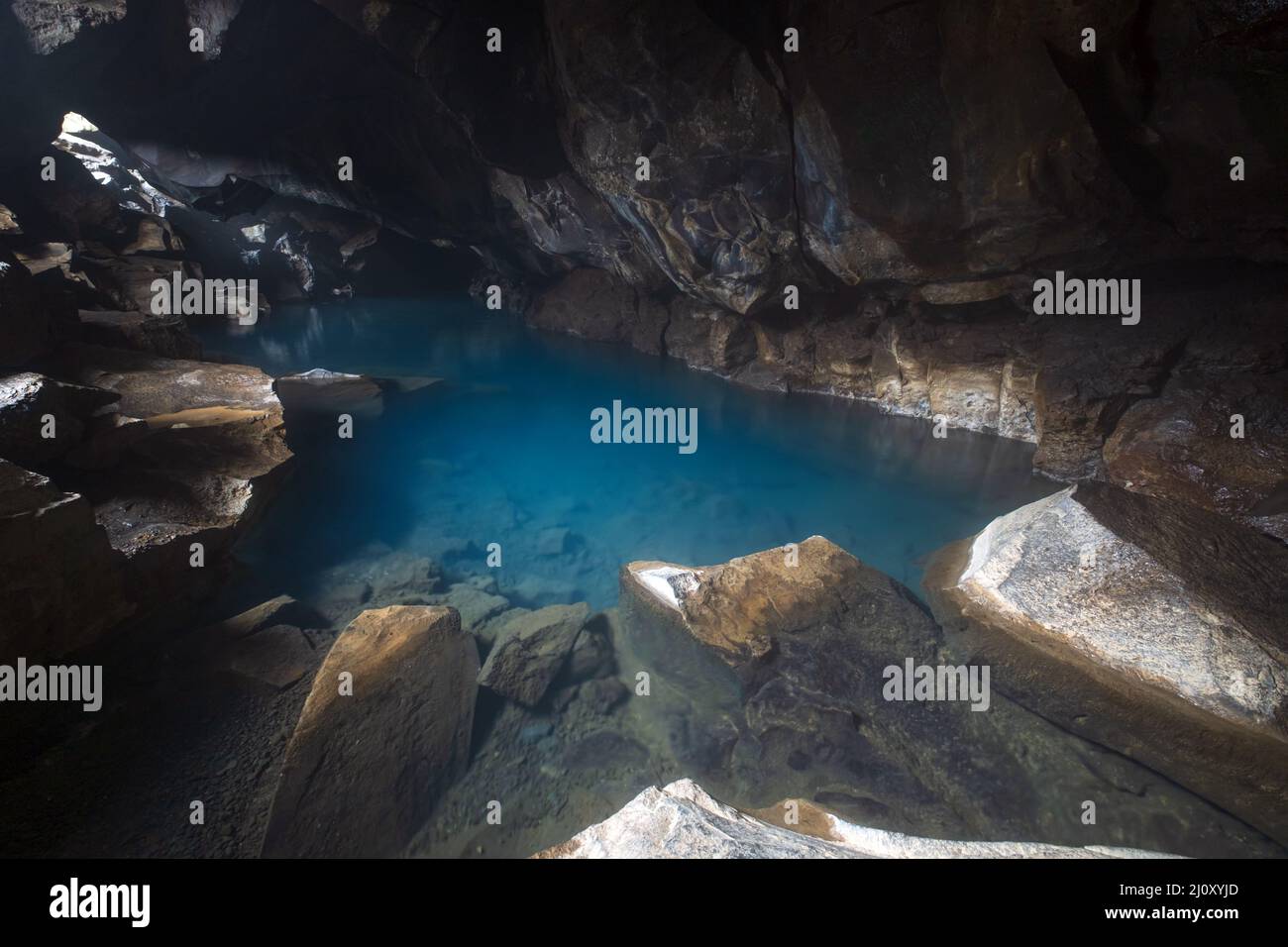 Grjotagja natural hot spring in a volcanic cave near Reykjahlid, Lake ...