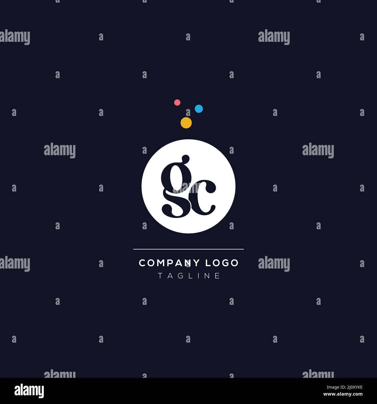 GC Letter creative Monogram Design with bubble dots. Vector Lettering ...