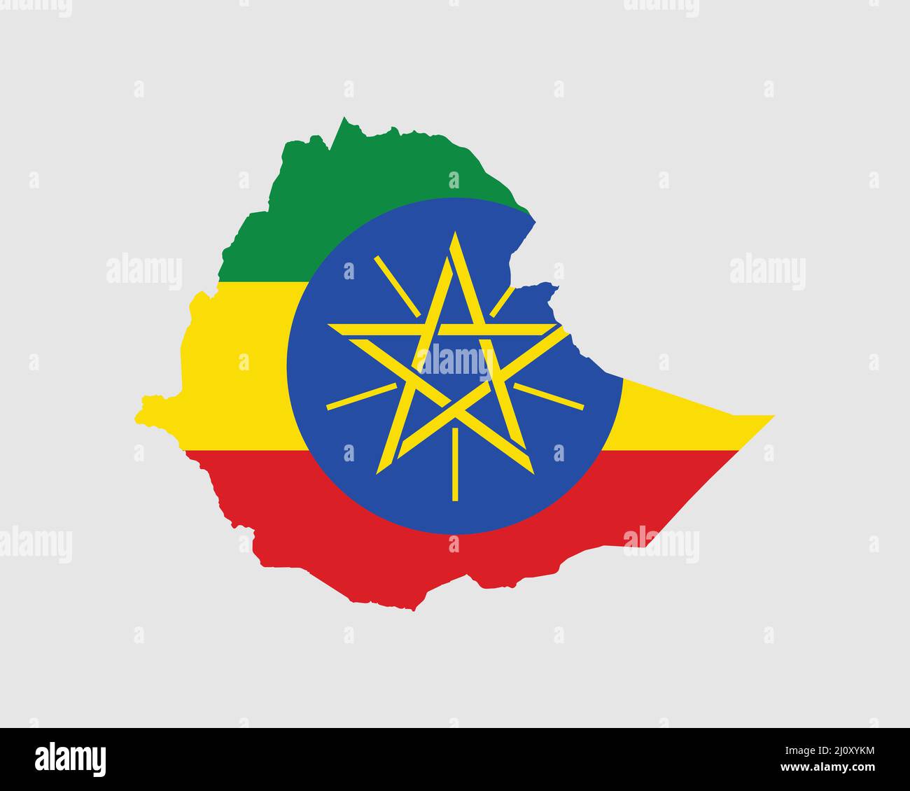 Ethiopia Map Flag. Map of Ethiopia with the Ethiopian country banner ...
