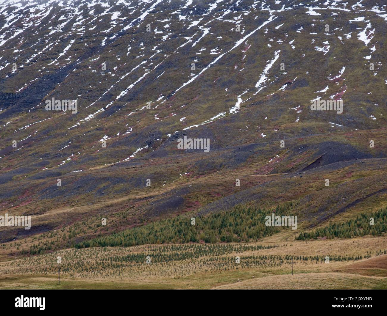 Beautiful mountain view during auto trip in Iceland. Spectacular ...
