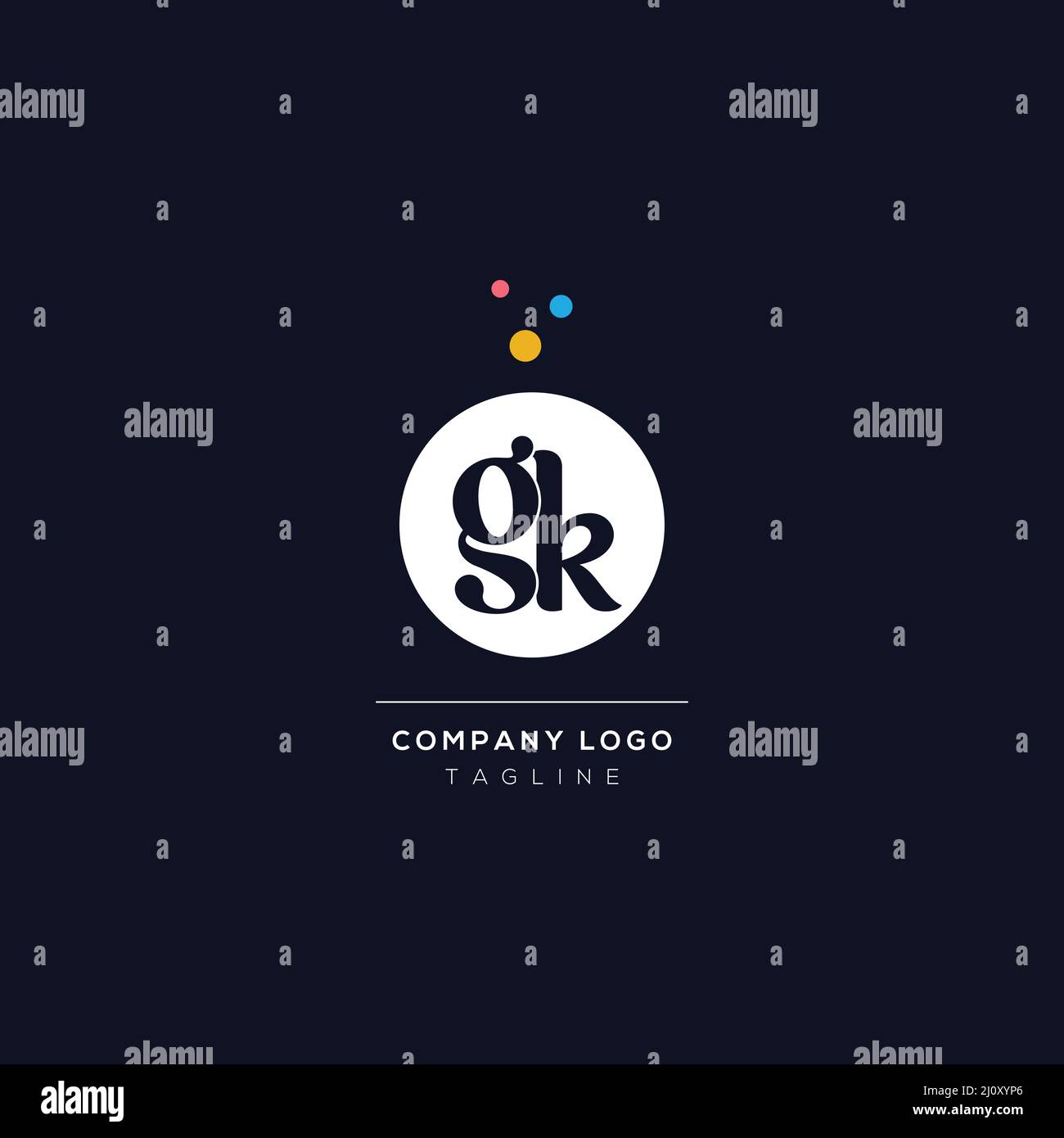 GK Letter creative Monogram Design with bubble dots. Vector Lettering ...