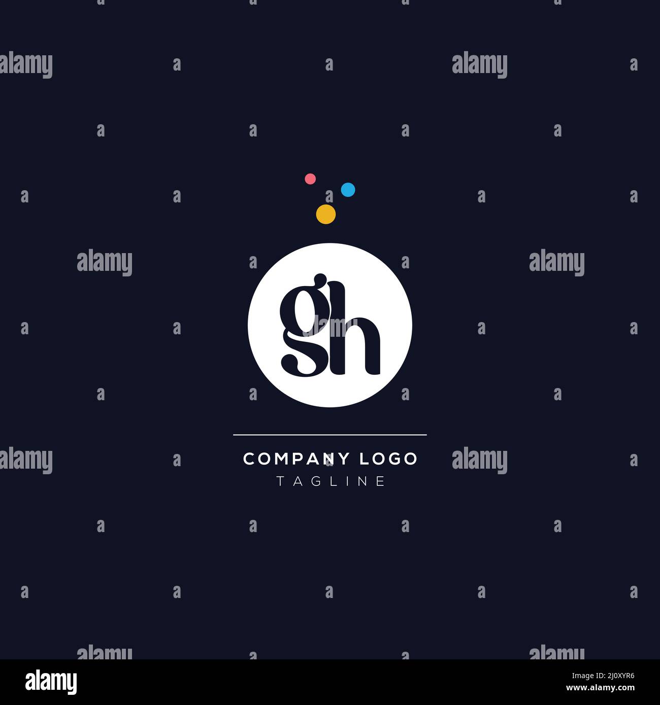 GH Letter creative Monogram Design with bubble dots. Vector Lettering ...