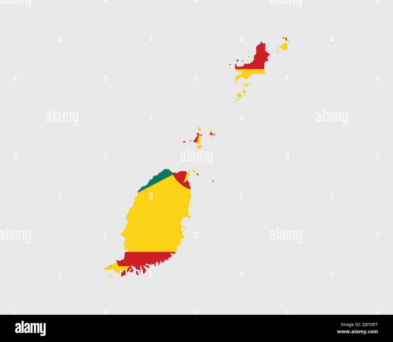 Grenada Map Flag. Map of Grenada with the Grenadian country banner ...