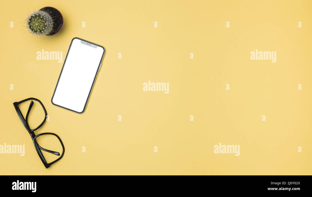 Top view smartphone mockup hi-res stock photography and images - Alamy