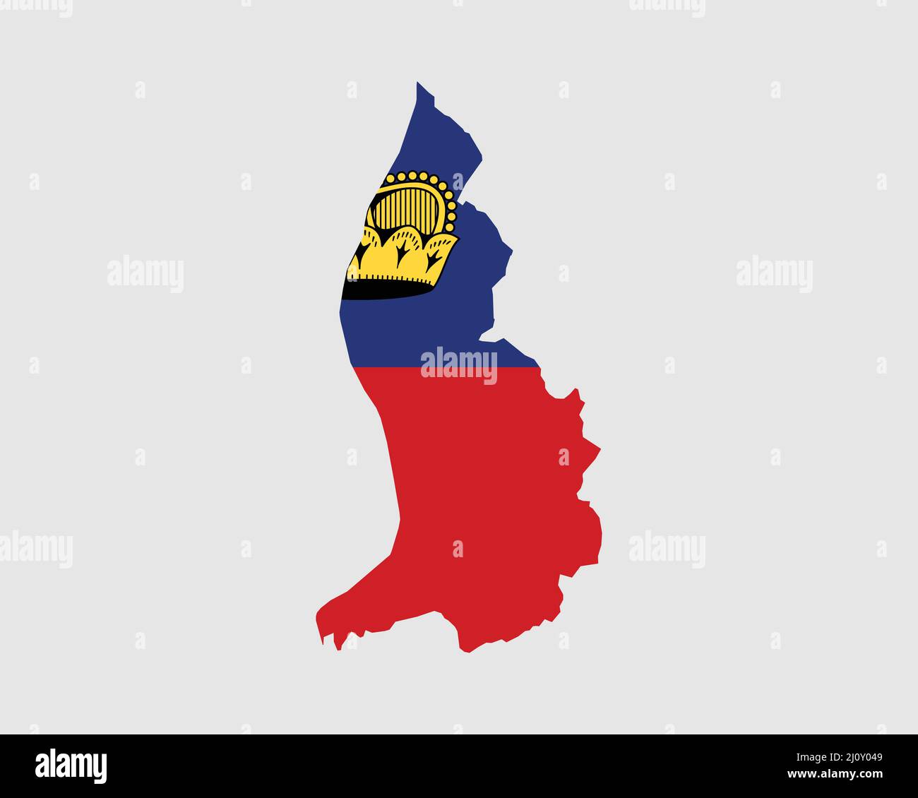 Liechtenstein Map Flag. Map of the Principality of Liechtenstein with ...