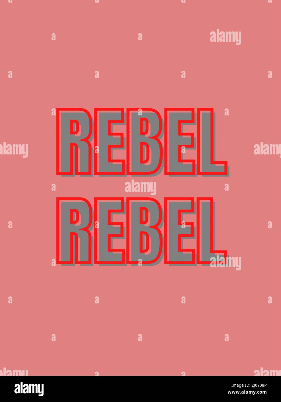 Vertical illustration of the text "rebel rebel" on a pink background ...