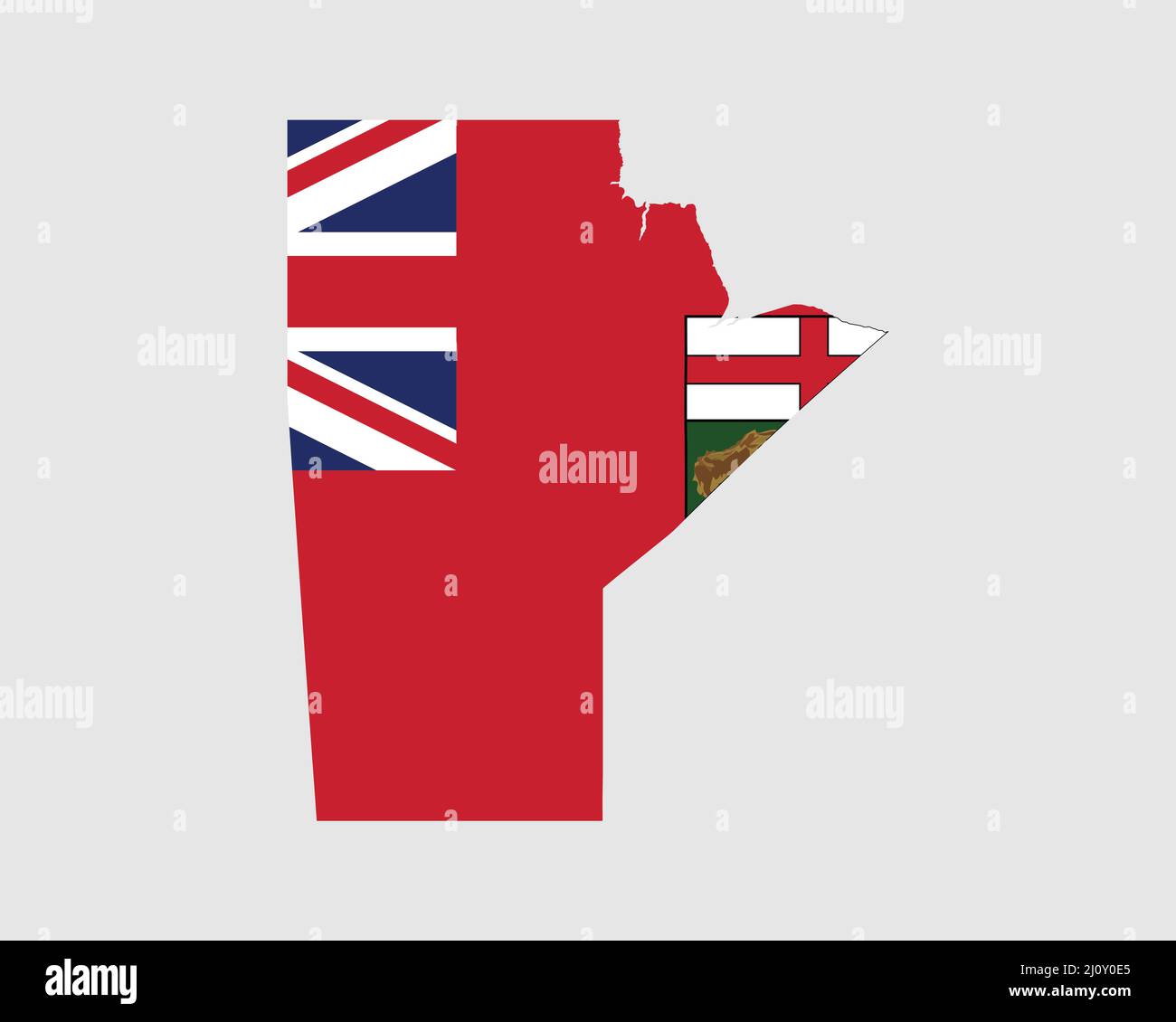 Manitoba Map Flag. Map of Manitoba with flag. Canadian Province of ...