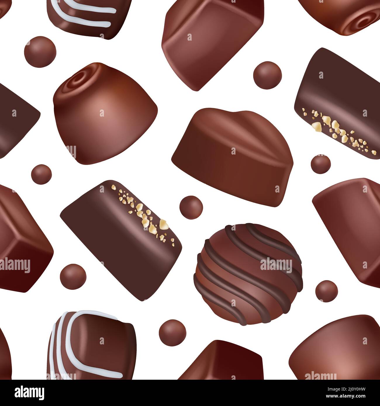 Sweets pattern. Chocolate dessert pictures for textile design cacao ...