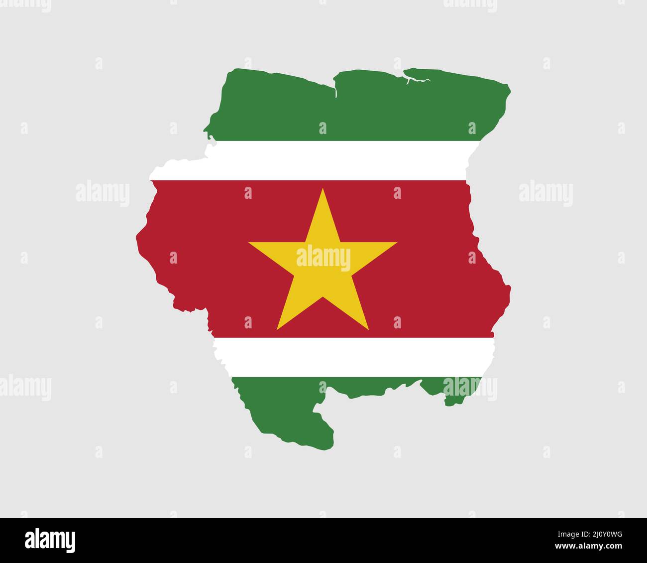 Suriname Flag Map. Map of the Republic of Suriname with the Surinamese ...