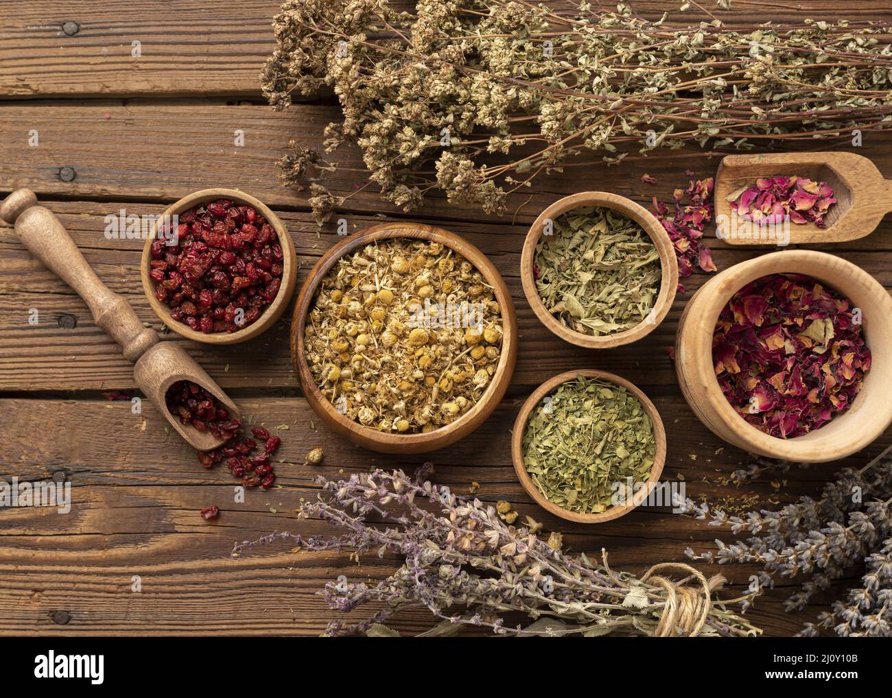 Herbs top view hi-res stock photography and images - Alamy