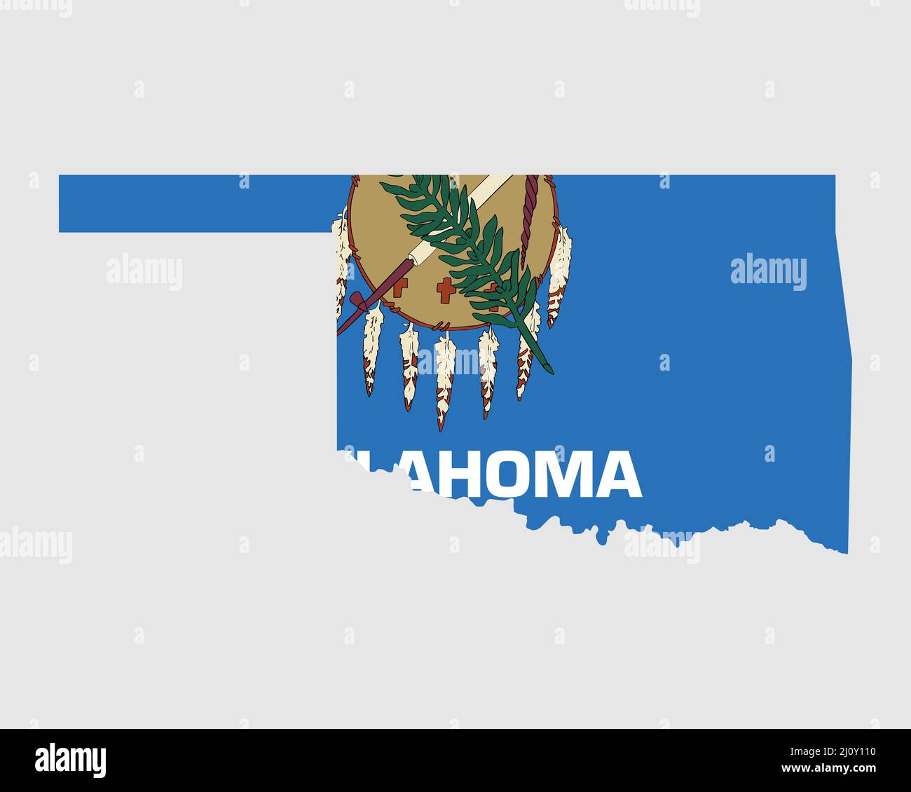 Oklahoma Map Flag. Map of OK, USA with the state flag. United States ...