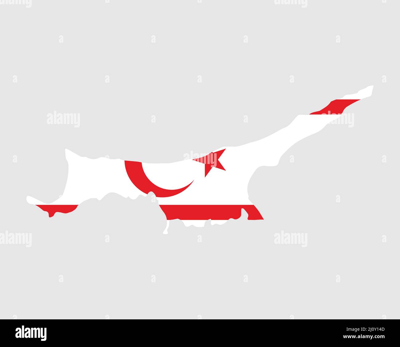 Northern Cyprus Map Flag. Map of the Turkish Republic of Northern ...