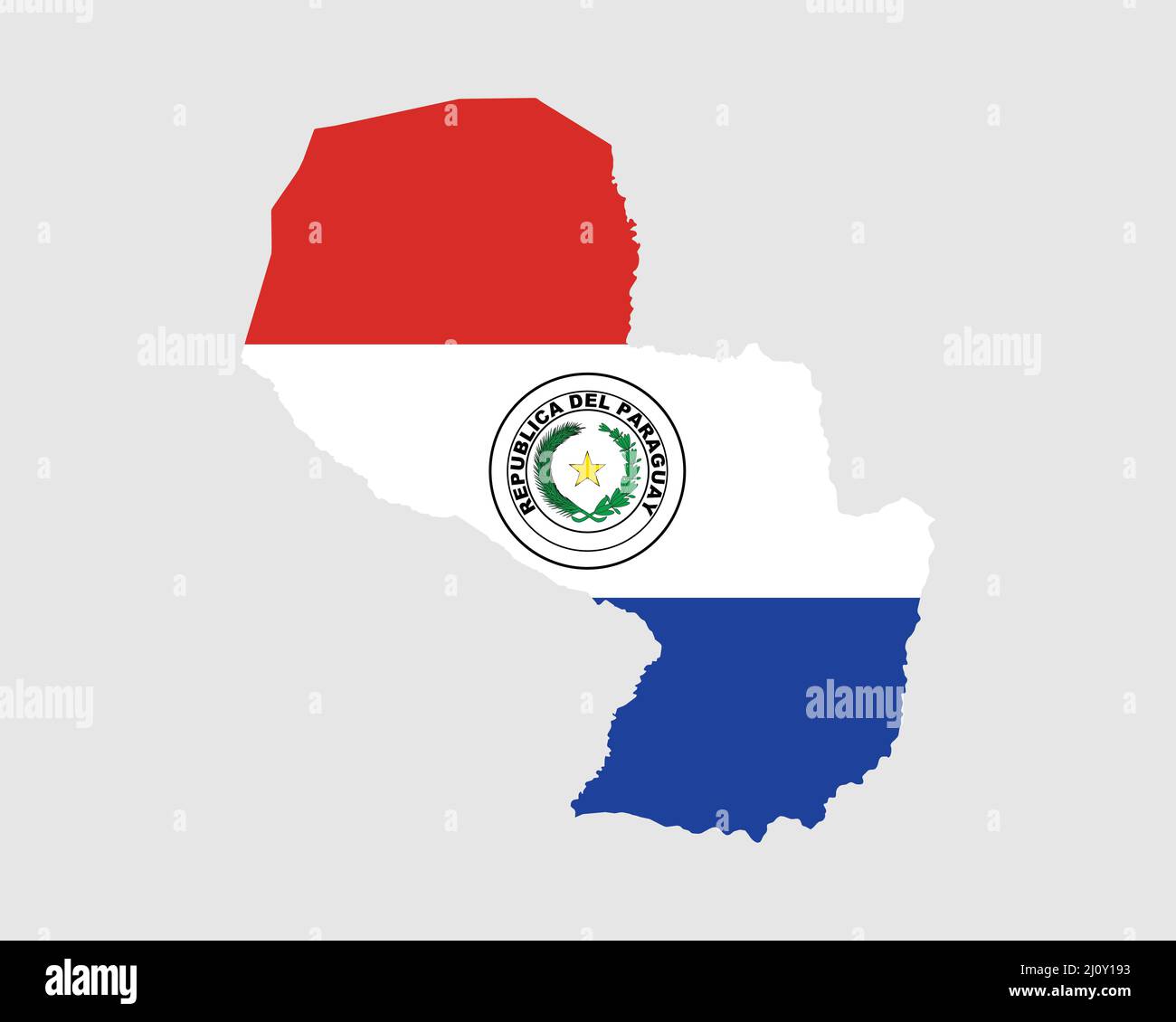 Paraguay Flag Map. Map of the Republic of Paraguay with the Paraguayan ...