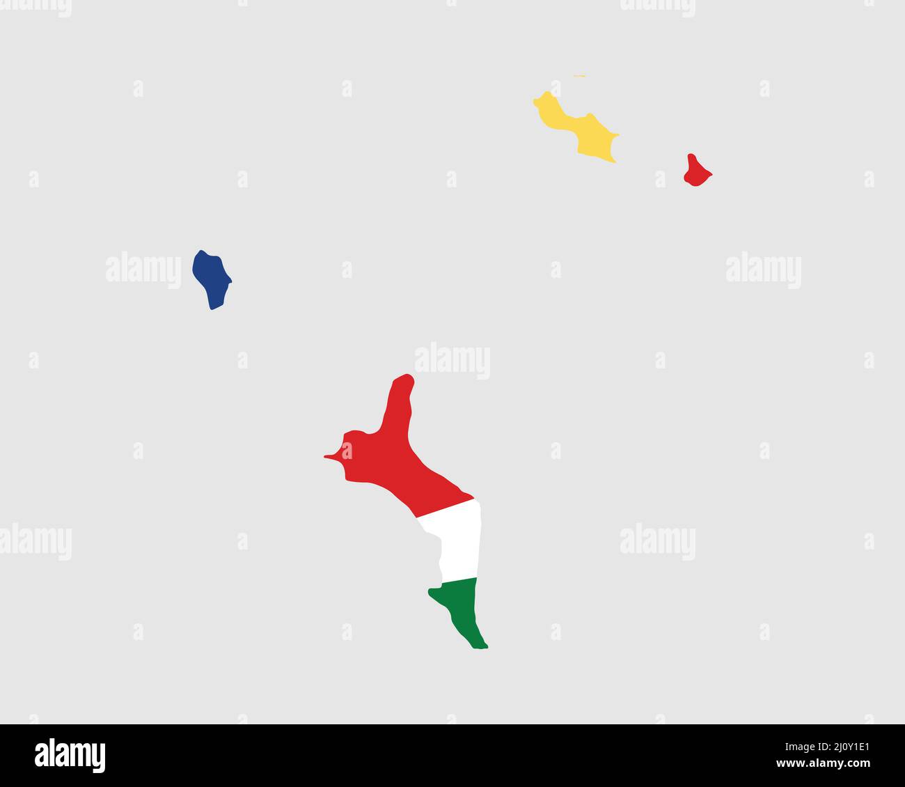 Seychelles Flag Map. Map of the Republic of Seychelles with the ...
