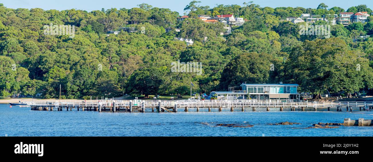 A panoramic image of the jetty or pier and cafe that surrounds the ...