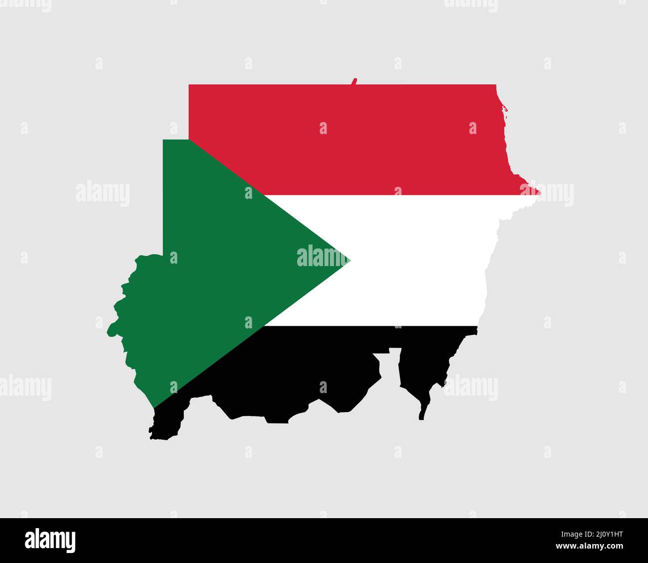 Sudan Flag Map. Map of the Republic of the Sudan with the Sudanese ...