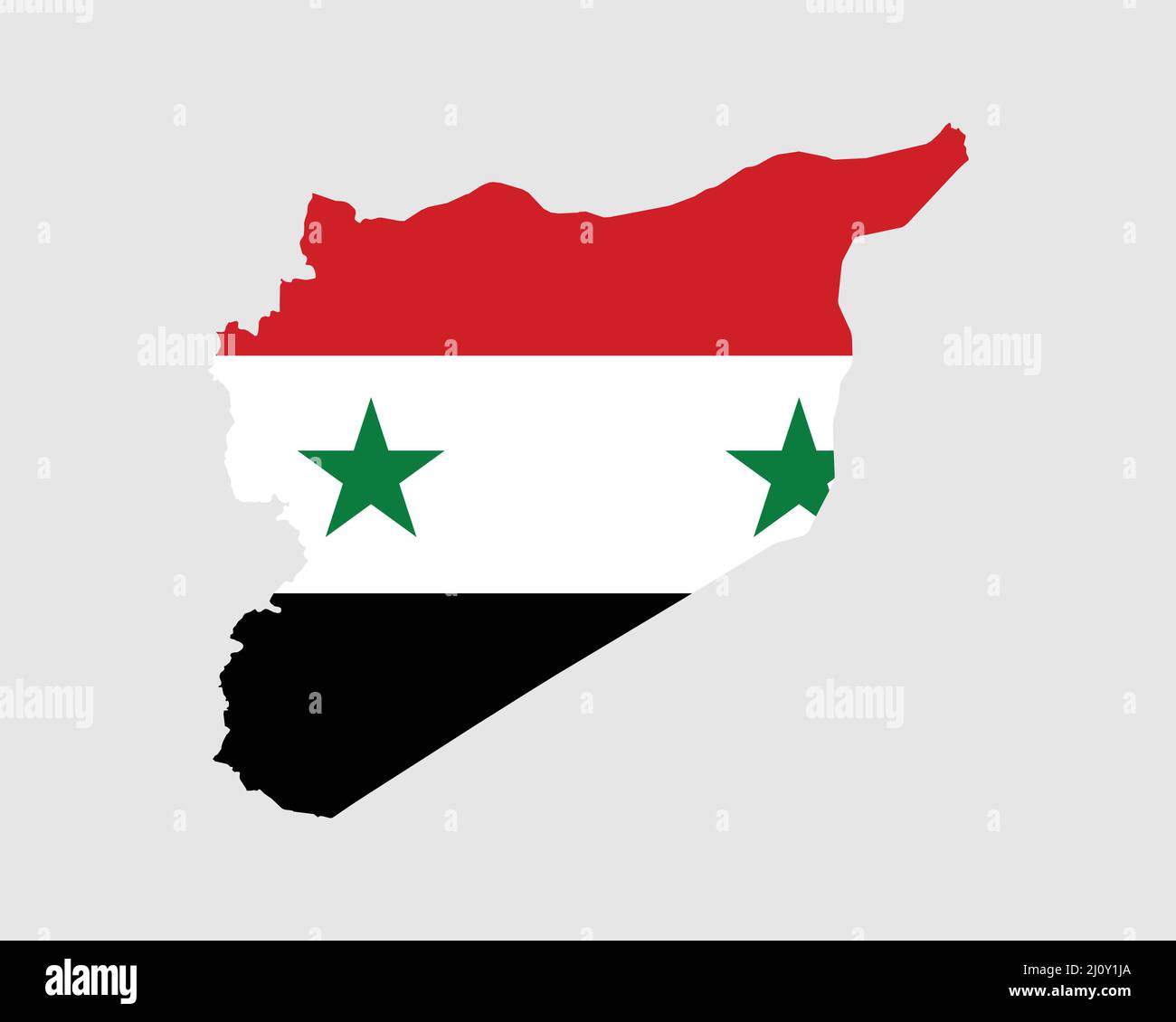 Syria Flag Map. Map of the Syrian Arab Republic with the Syrian country ...