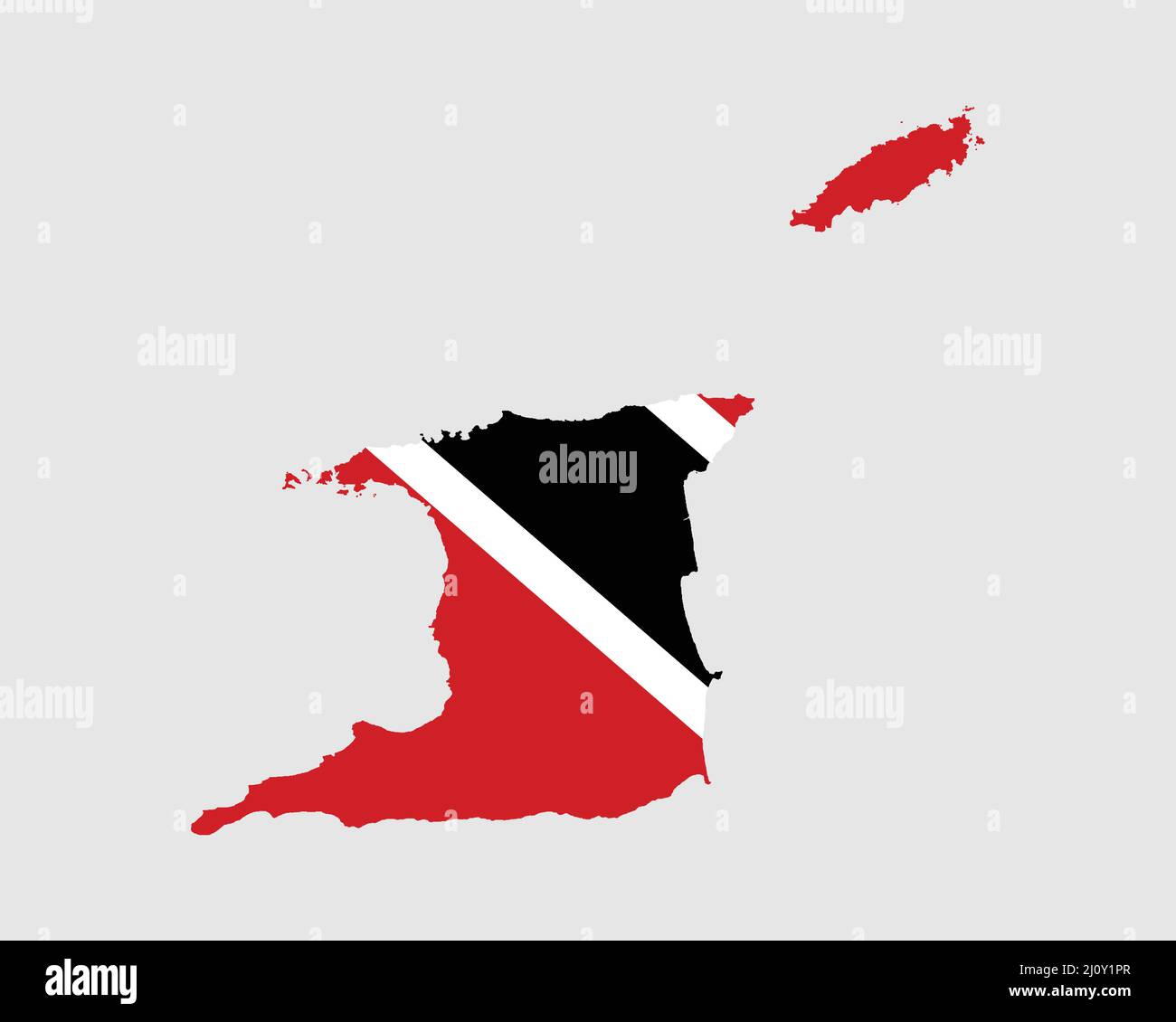 Trinidad and Tobago Flag Map. Map of the Republic of Trinidad and ...