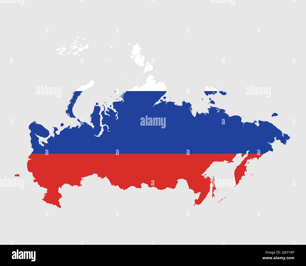 Russia Flag Map. Map of the Russian Federation with the Russian country banner. Vector ...